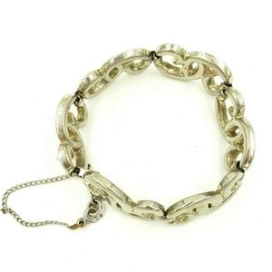 Monet | Jewelry | Vintage Monet Silver Tone Curly Q Link Bracelet ...